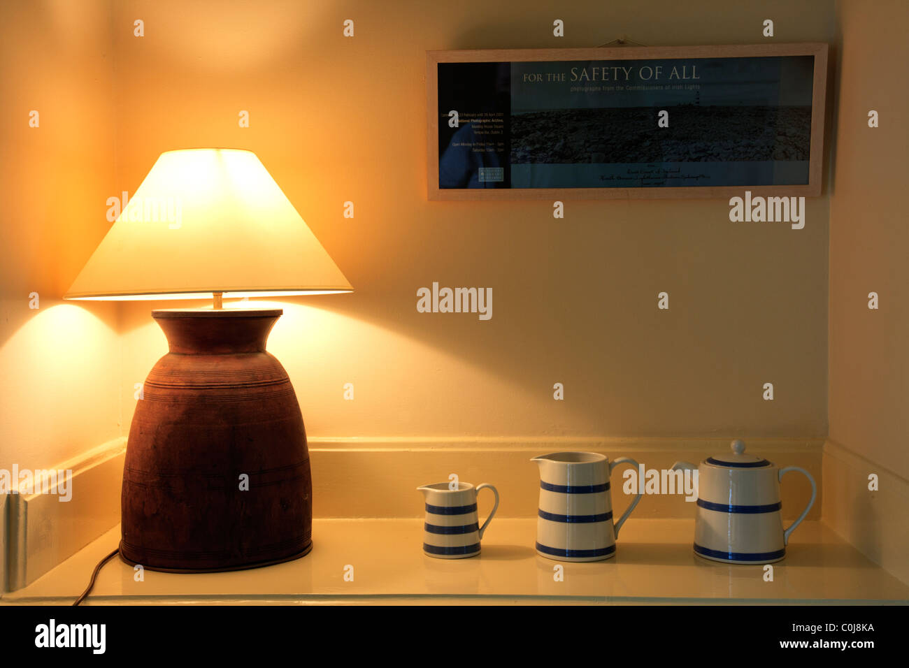 Lit table lamp Stock Photo - Alamy