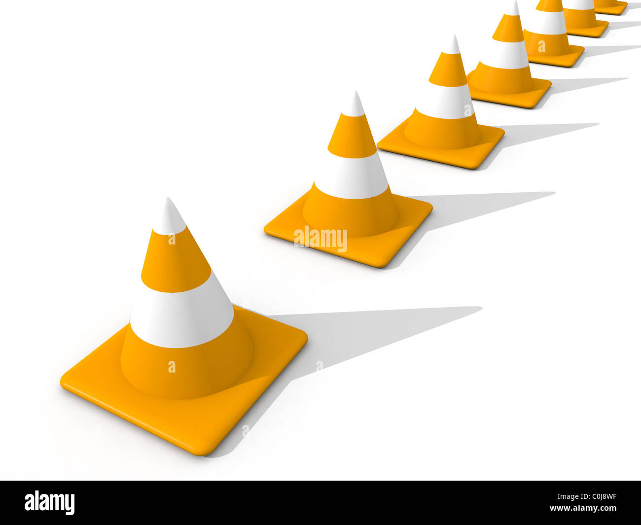 Many safety cones hi-res stock photography and images - Alamy