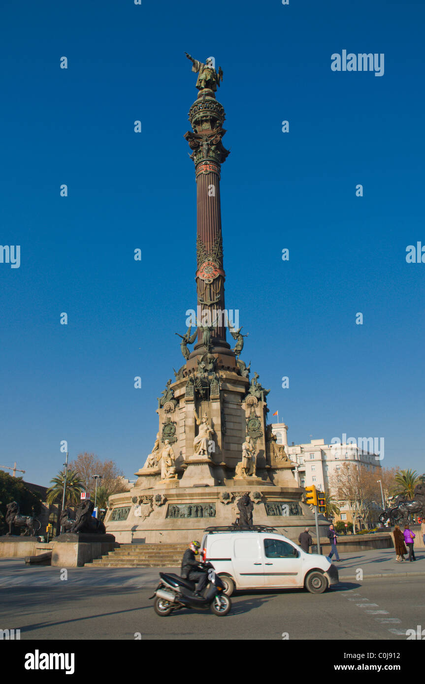 Traffic Placa Portal de la Pau square central Barcelona Catalunya Spain ...