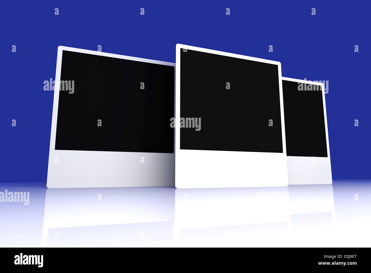 Classic picture frames of instant image cameras Stock Photo - Alamy