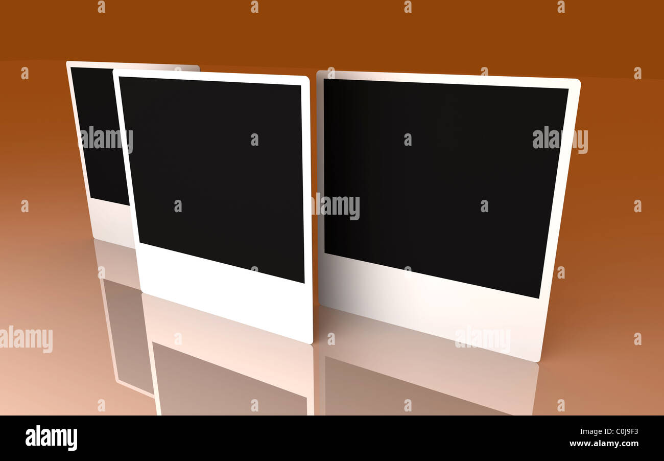 Classic picture frames of instant image cameras Stock Photo - Alamy