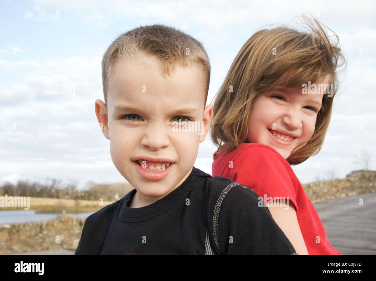 Children smile for the camera hi-res stock photography and images - Alamy