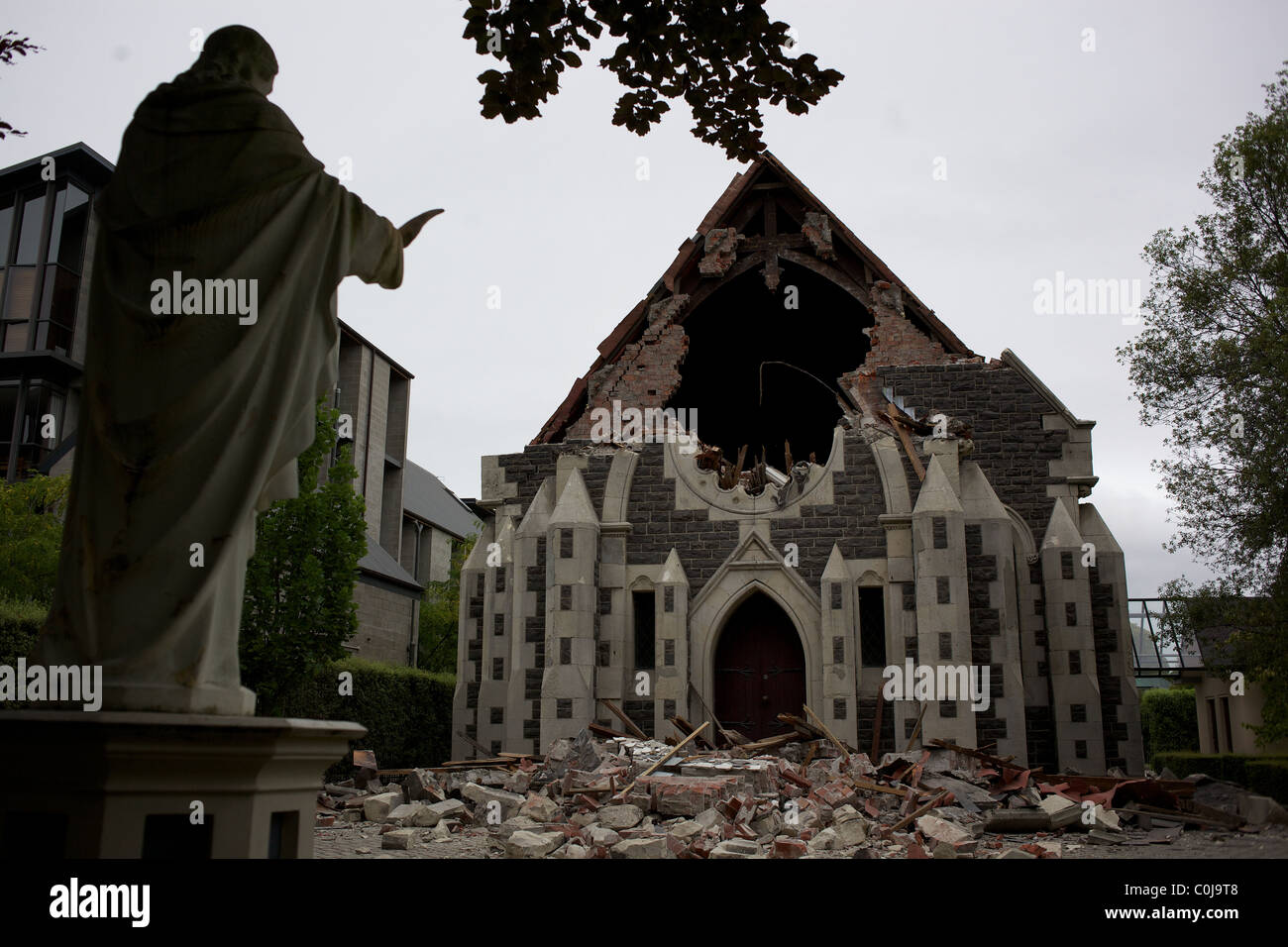 The damaged Rose Historic Chapel in Christchurch City Centre after a ...