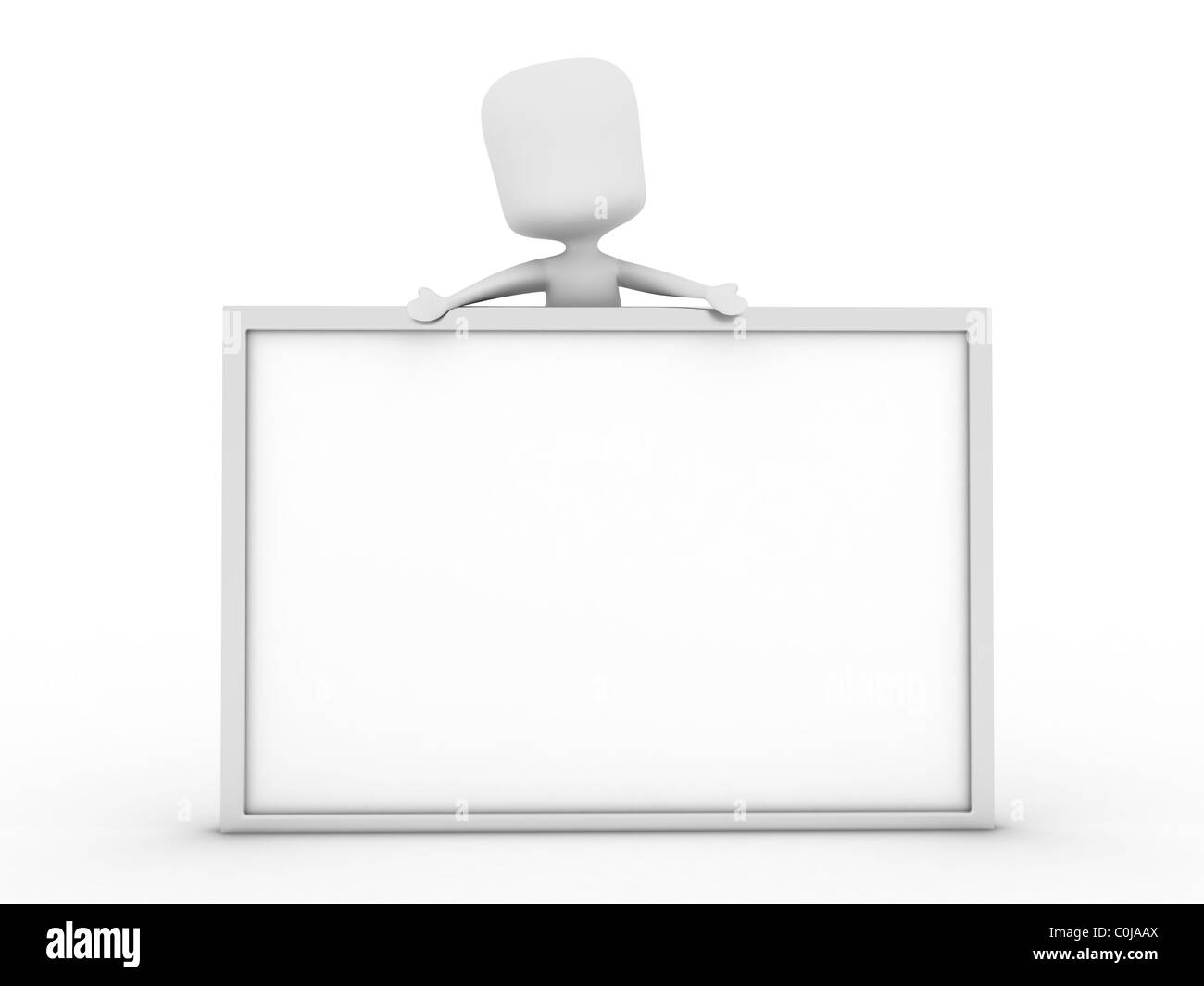 3D Illustration of a Man Presenting a White Board Stock Photo - Alamy
