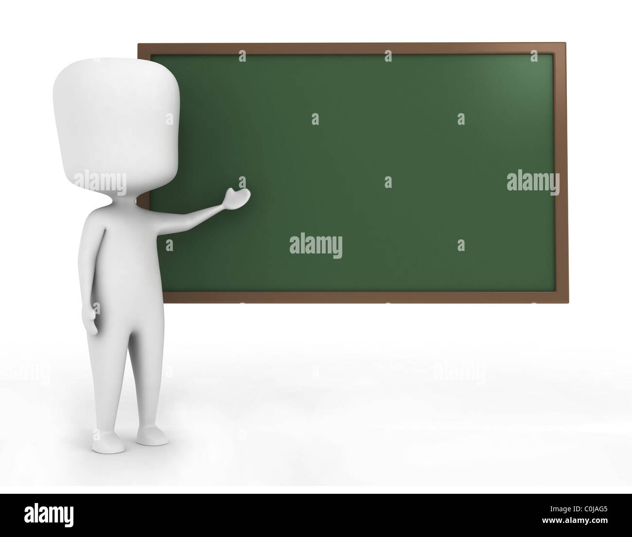 3D Illustration of a Man Explaining What's Written on the Blackboard ...