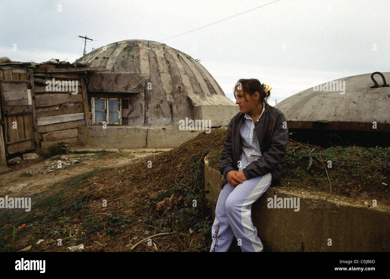 One of the thousands of dome-shaped bunkers built during the Hoxha era ...