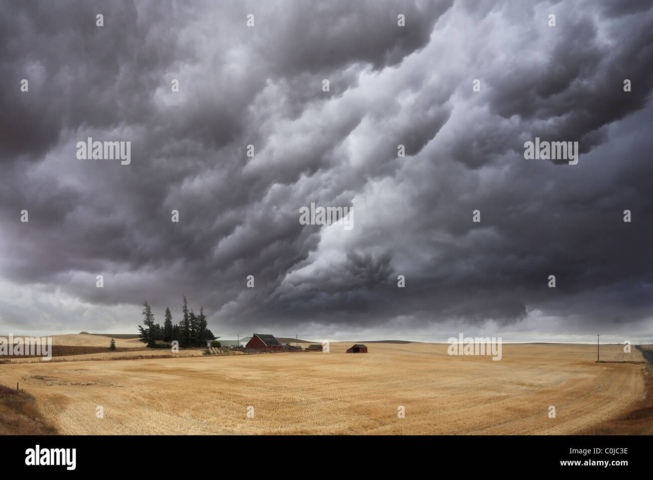 Huge thundercloud on fields of Montana Stock Photo - Alamy