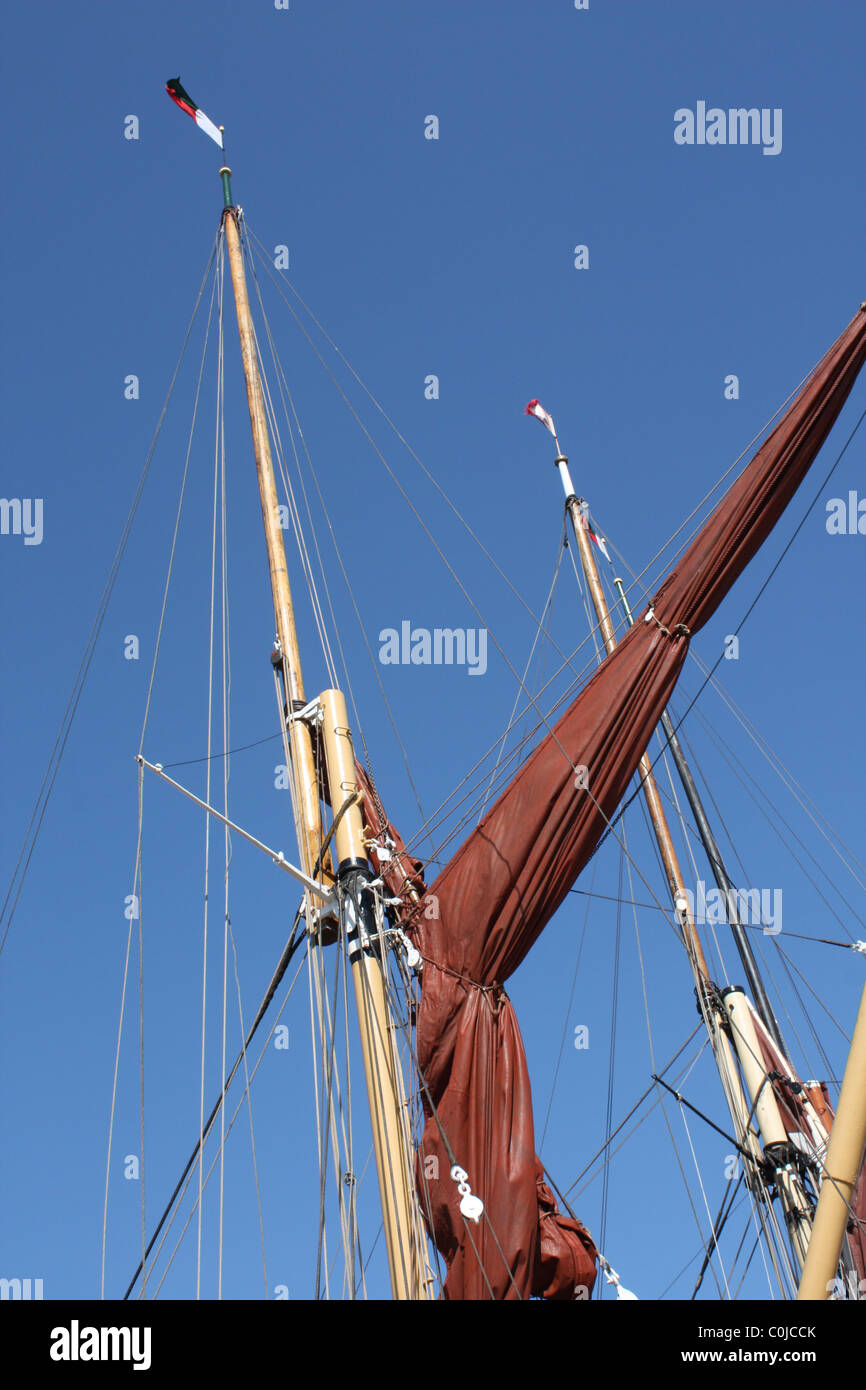 Mast of old sailing ship, Maldon, Essex Stock Photo - Alamy