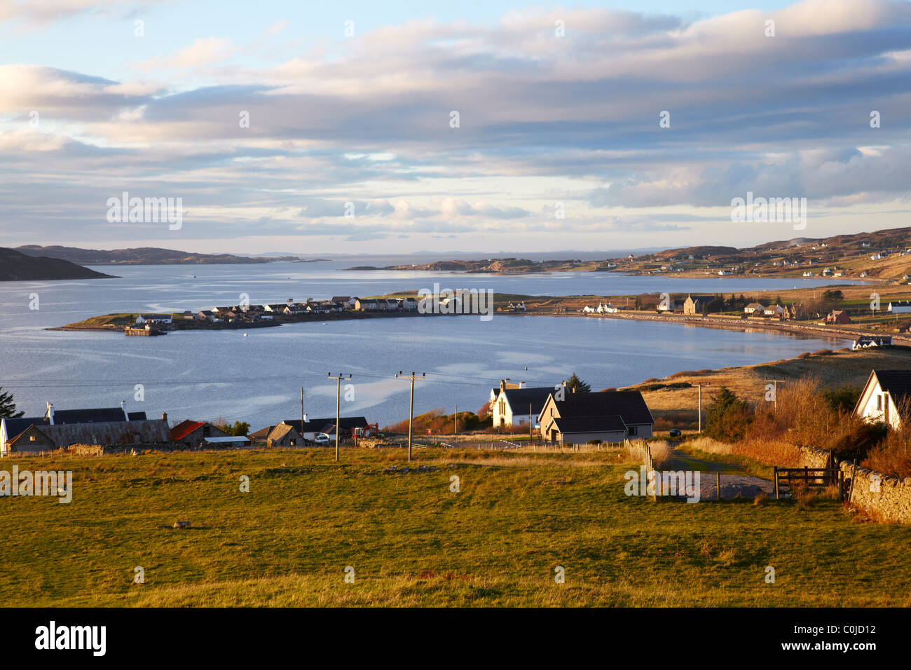 Across the bay at Aultbea, Highlands, West Coast, Scotland Stock Photo ...