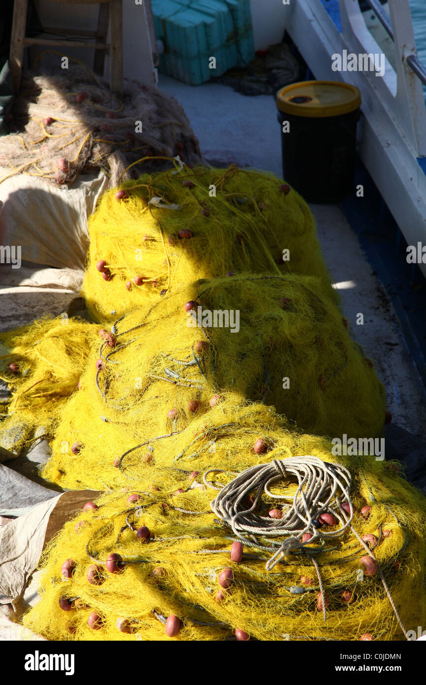 Fishermen's Net, yellow net, Greece Stock Photo - Alamy