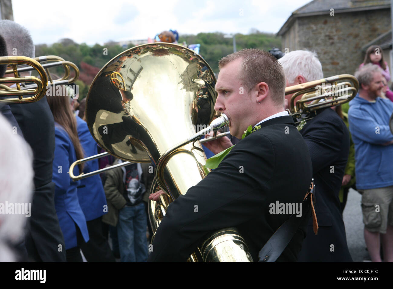 Furry dance Helston Cornwall England Stock Photo - Alamy