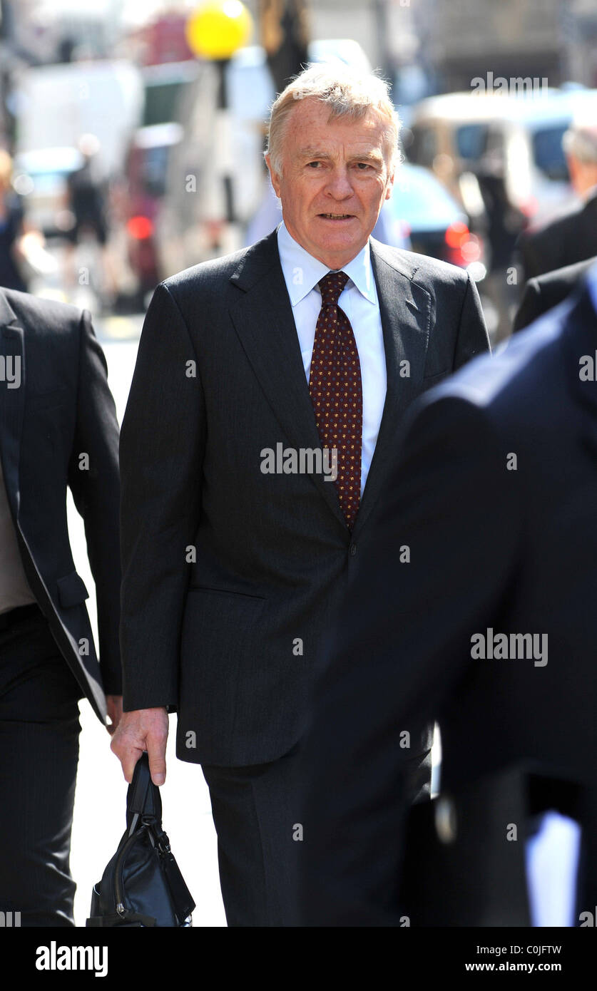 FIA boss Max Mosley arrives at the Royal Courts of Justice to hear the ...