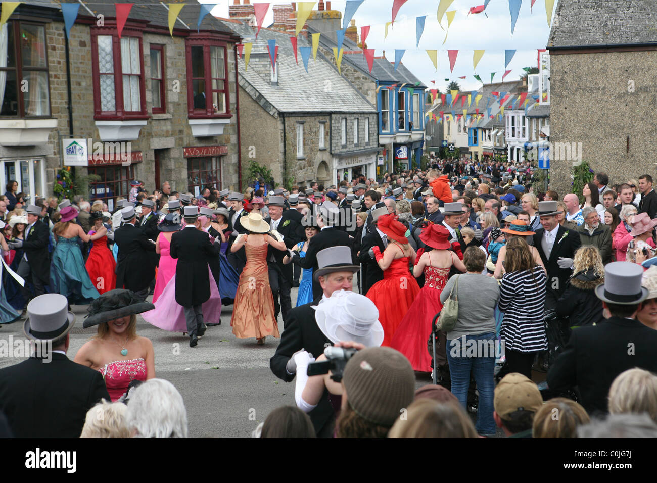 Furry dance Helston Cornwall England Stock Photo - Alamy
