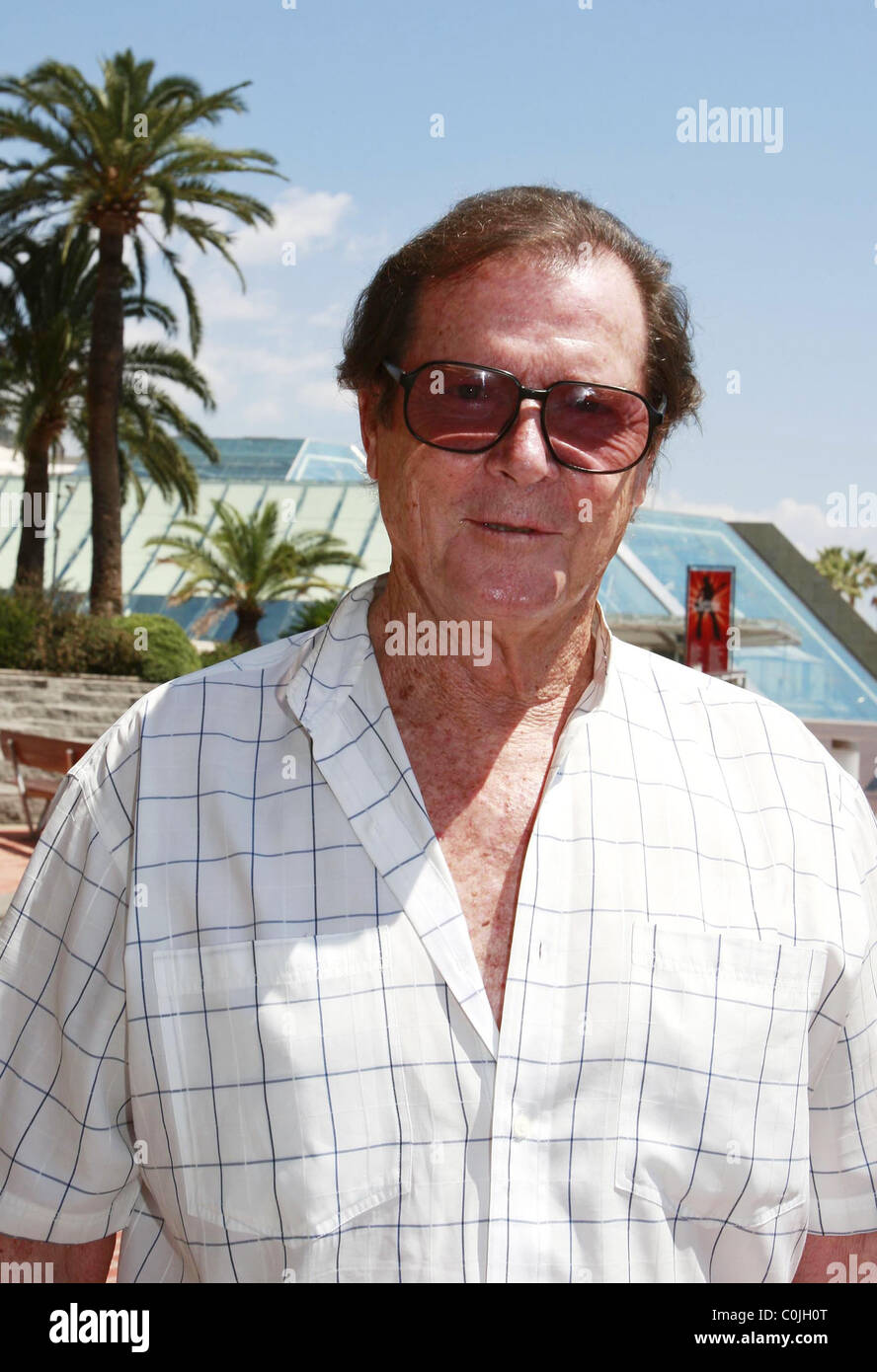 Roger Moore Pictured in front of the Grimaldi Forum. Monte Carlo ...