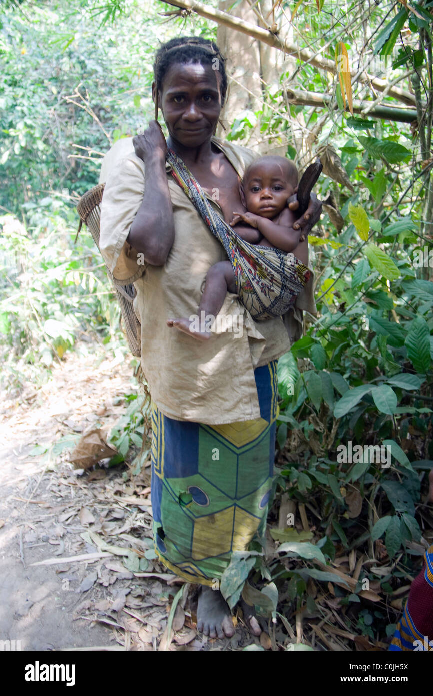 Pygmies in the equatorial forest ,Betou,Republic of the Congo Stock ...