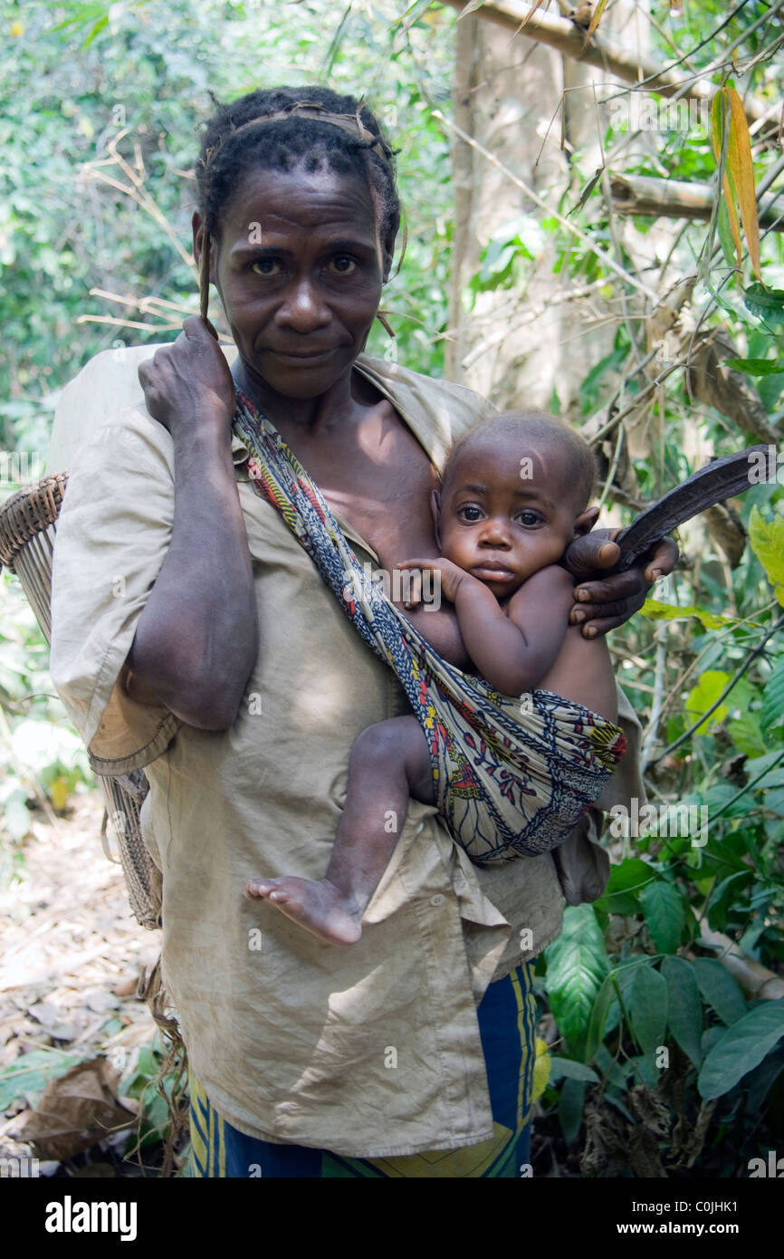 Pygmies in the equatorial forest,Betou,Republic of the Congo Stock ...