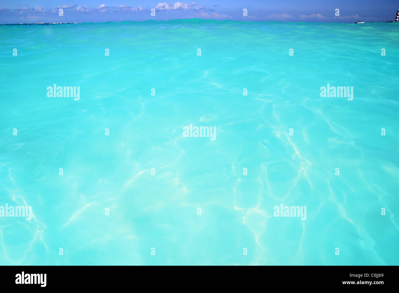 beautiful caribbean wave turquoise water high horizon Stock Photo - Alamy