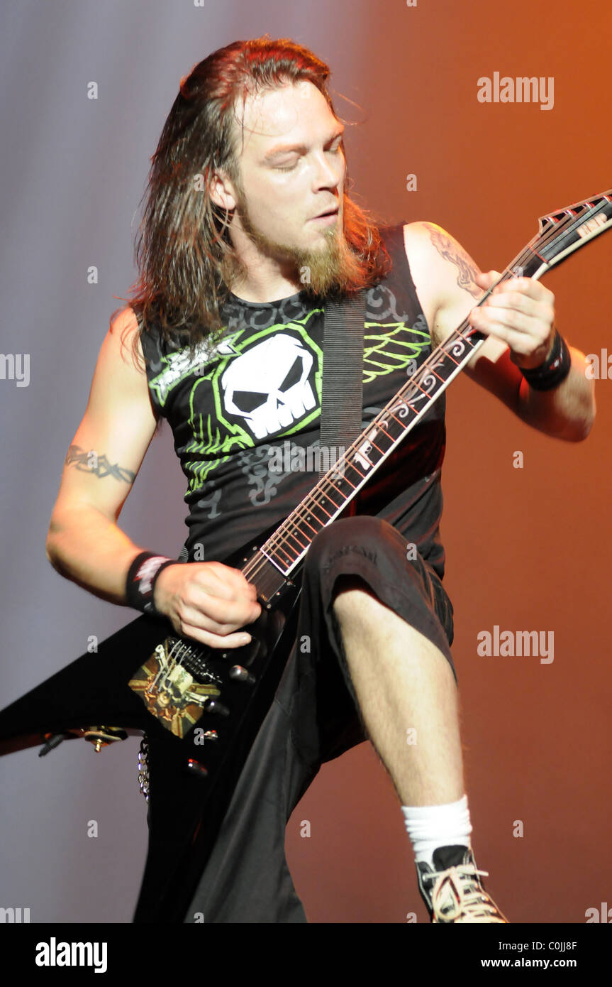 Michael "Padge" Paget of Bullet For My Valentine performing live at the ...