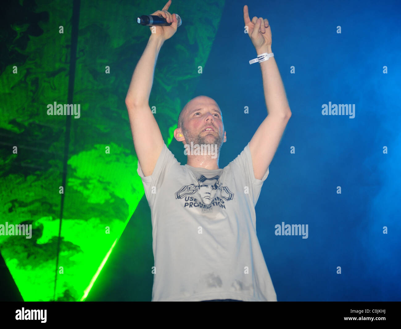 Moby performs live on stage at the 2008 Godskitchen Global Gathering ...