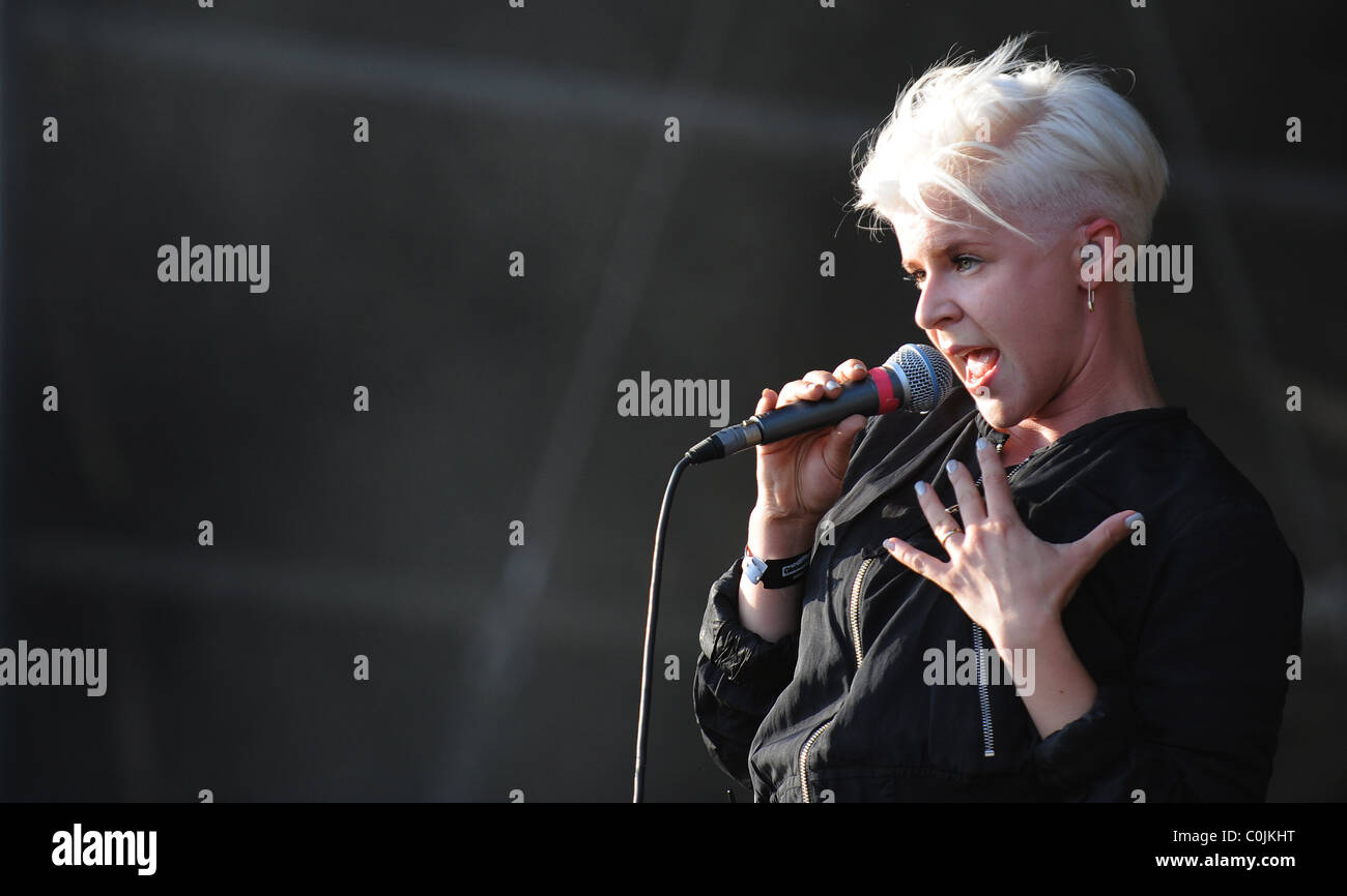 Robyn performs live on stage at the 2008 Godskitchen Global Gathering ...