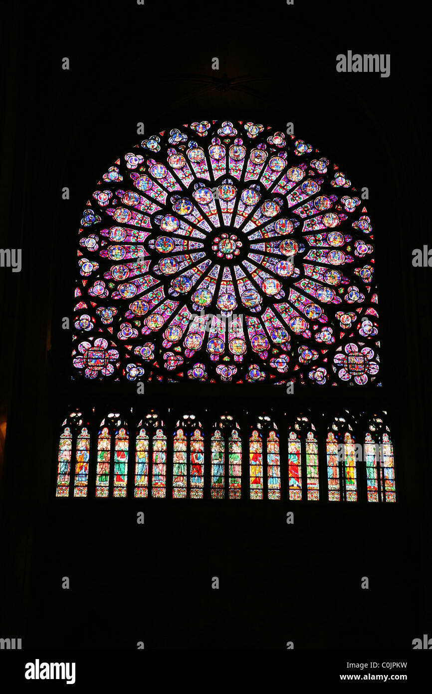 East Window Notre Dame cathedral Paris Stock Photo - Alamy