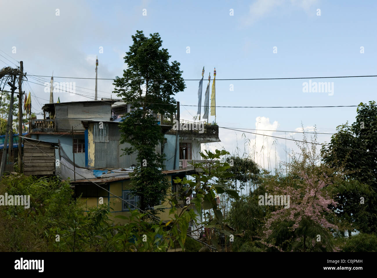 A remote hill village house overlooking the tea plantations of ...