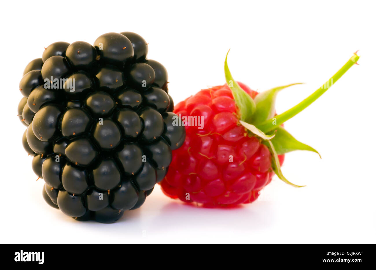 Berry fruit with stem and leaves Stock Photo - Alamy