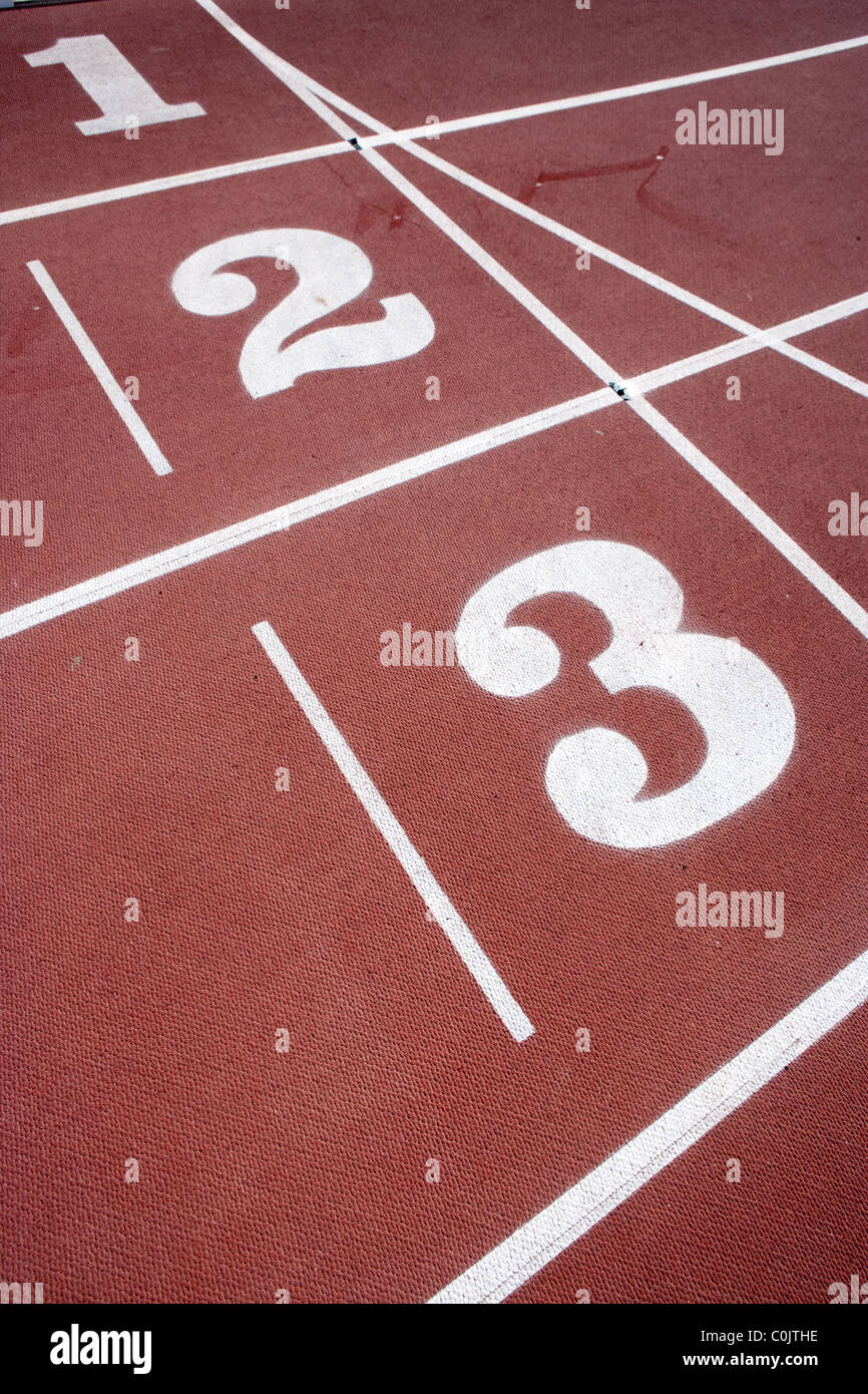 Athletics track numbers Stock Photo - Alamy