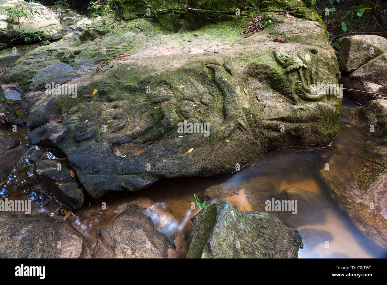 River of a thousand Lingas, Kbal Spean, near Angkor, National Park ...