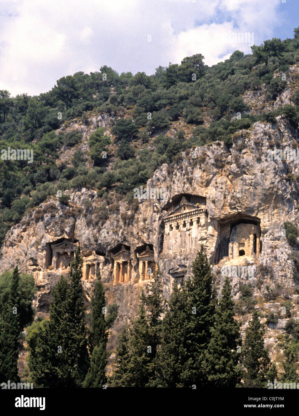 Lycian rock tombs near Kaunos Caunus Caunos close to Dalyan in Turkey ...