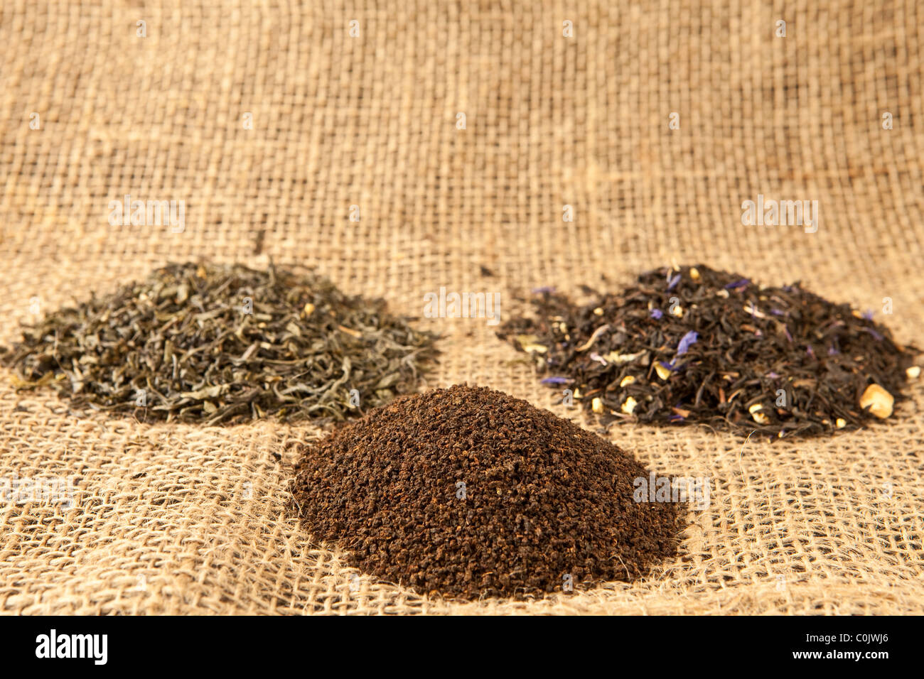 Piles of loose leaf tea Stock Photo - Alamy