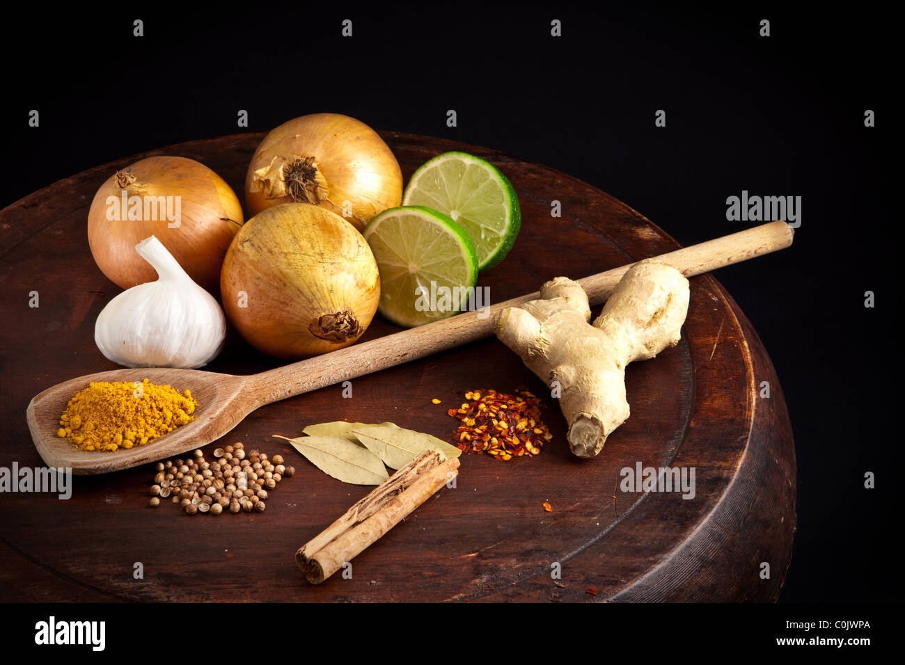 Nice image of ingredients for a spicy meal Stock Photo - Alamy