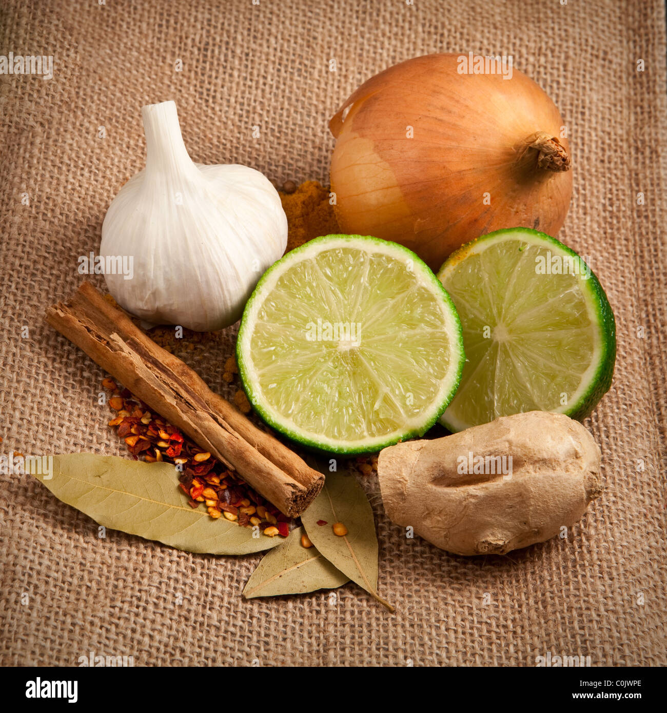 Nice image of ingredients for a spicy meal Stock Photo - Alamy