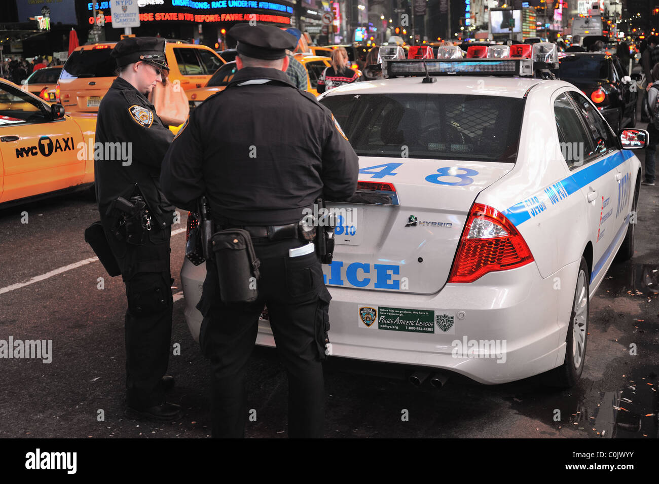 Times Square New York City Police Stock Photo - Alamy