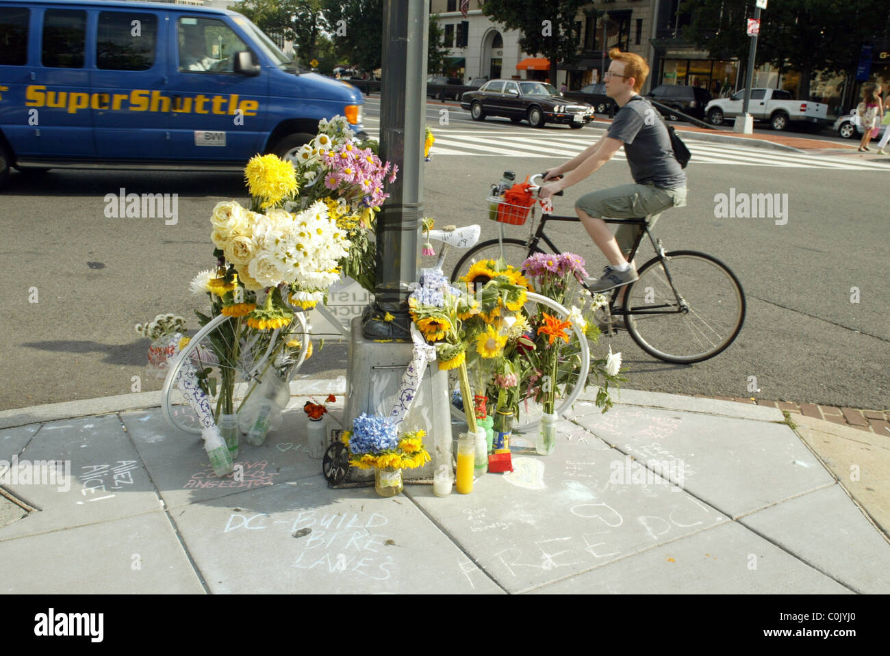 Memorial for cyclist Alice Swanson who was run over and killed by a ...