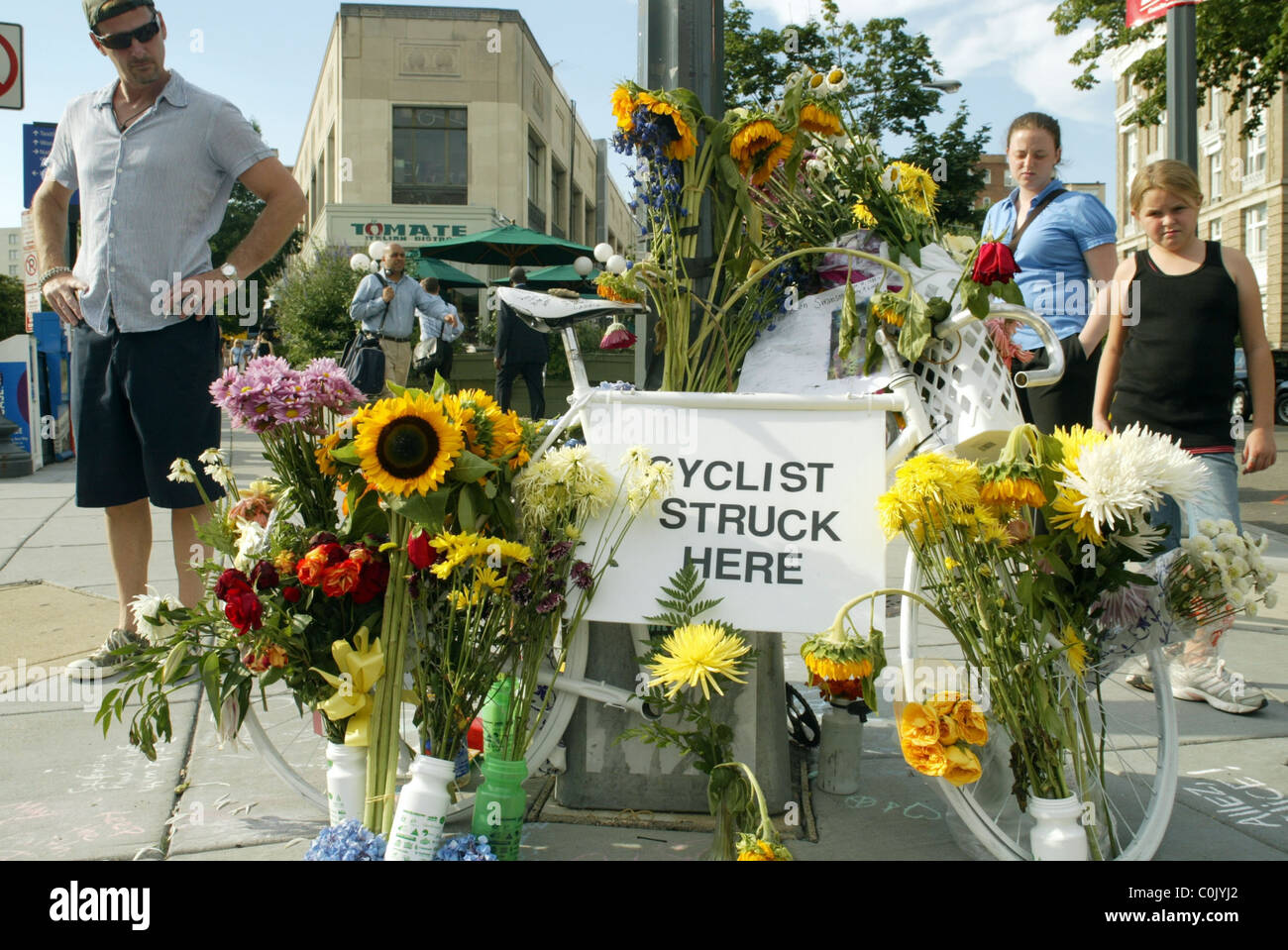 Memorial for cyclist Alice Swanson who was run over and killed by a ...