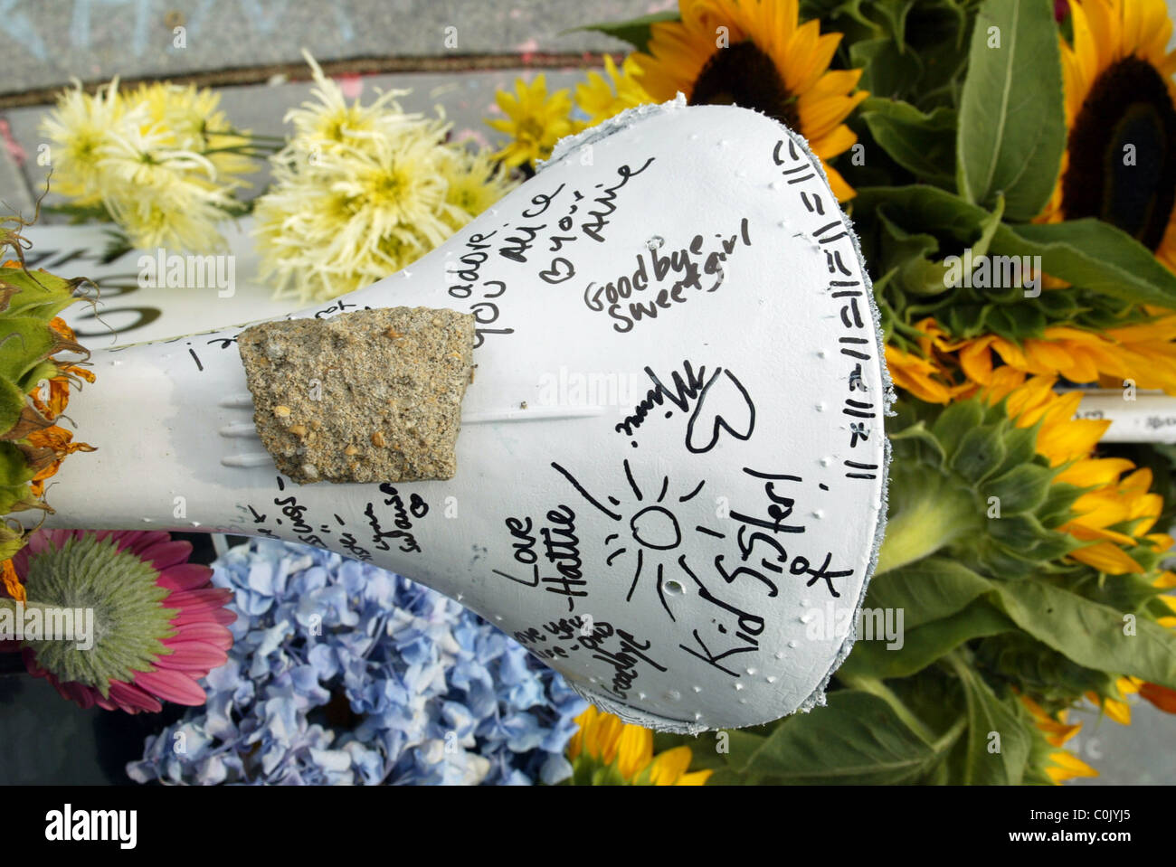 Memorial for cyclist Alice Swanson who was run over and killed by a ...