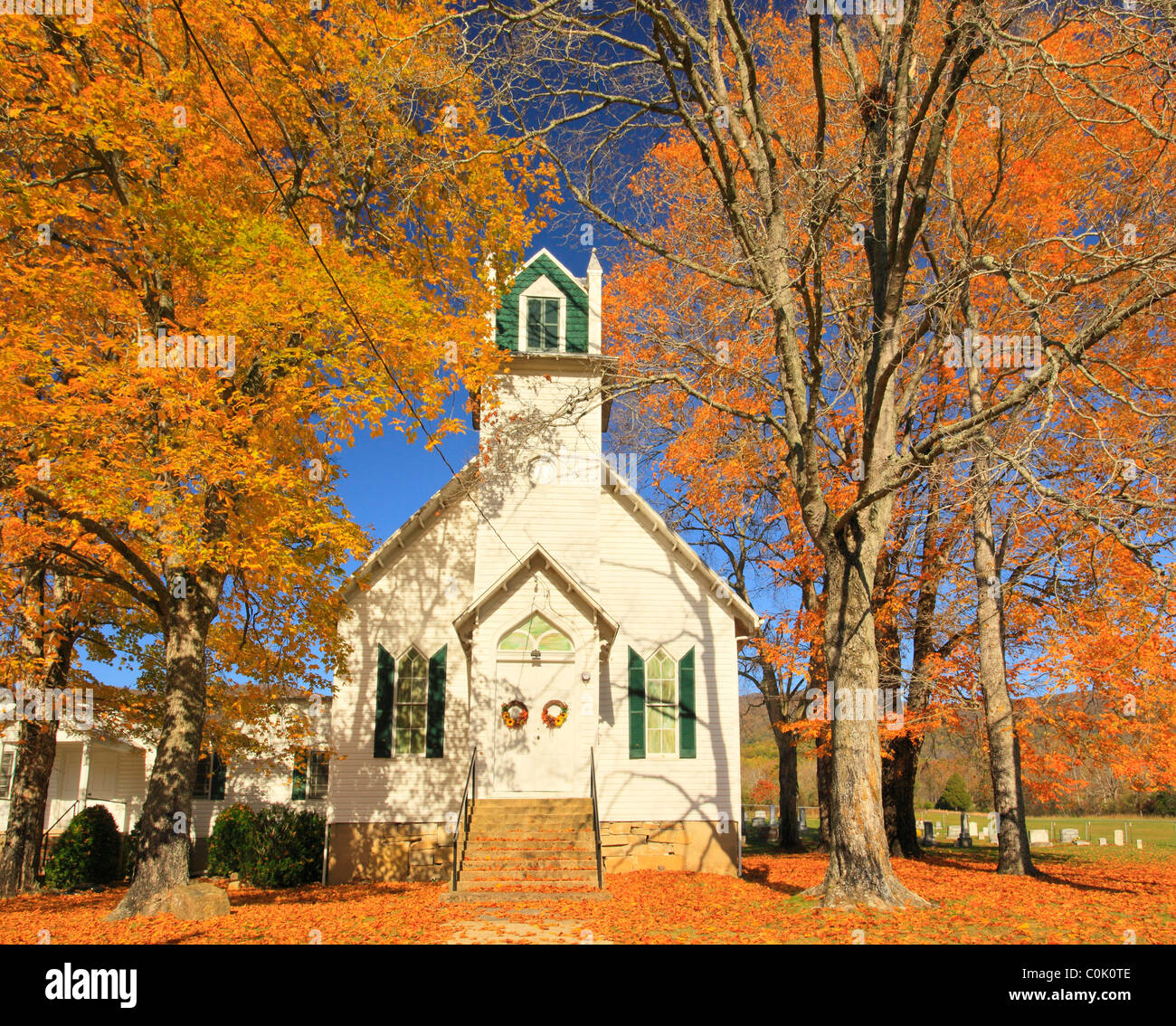 Church fall autumn shenandoah valley virginia hi-res stock photography ...