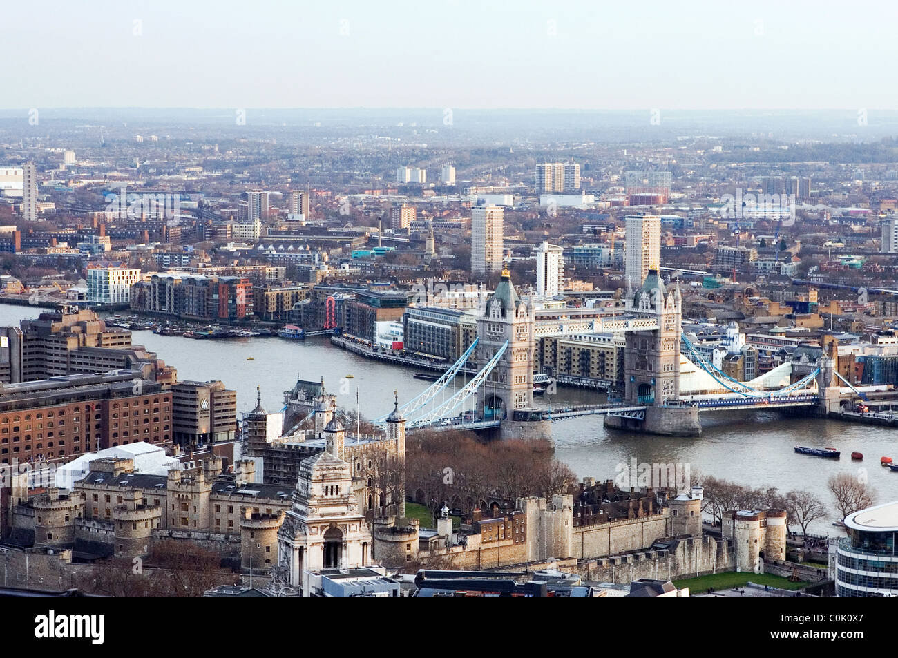 View of Tower Bridge and the Tower of London Stock Photo - Alamy