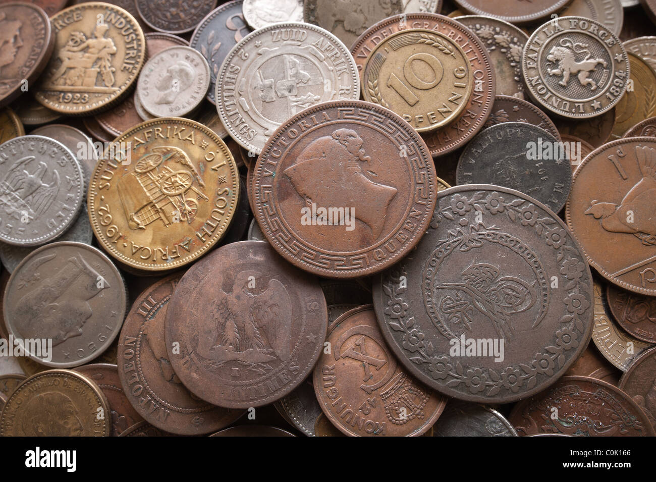 foreign currency multicultural wealth as small change Stock Photo - Alamy
