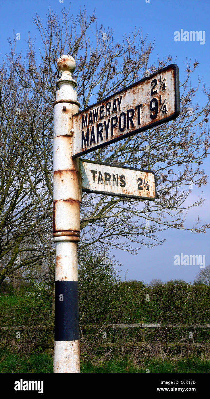 British retro road sign Stock Photo - Alamy