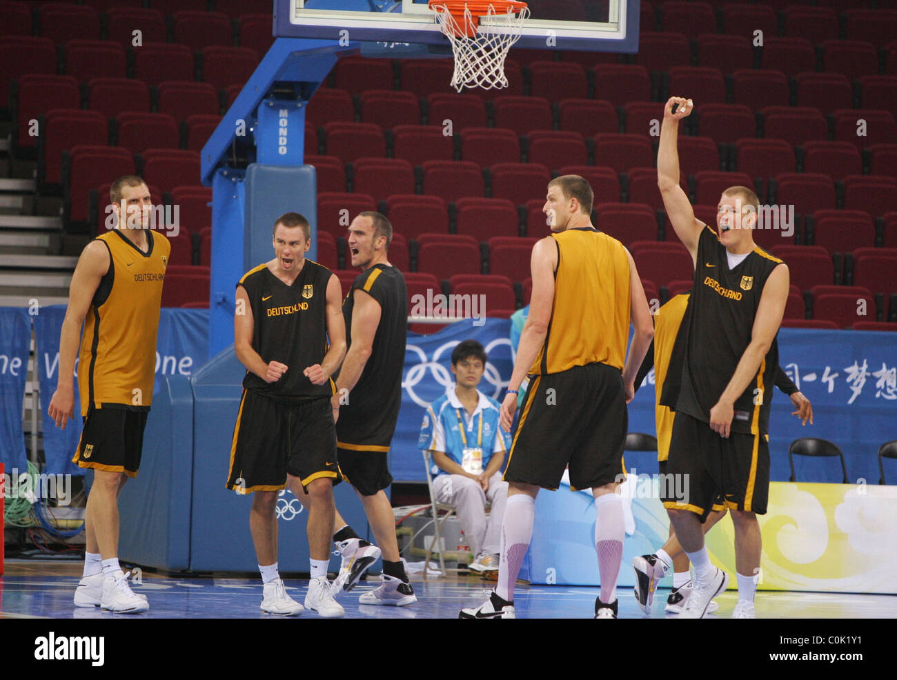 German basketball players from the German basketball team during a ...