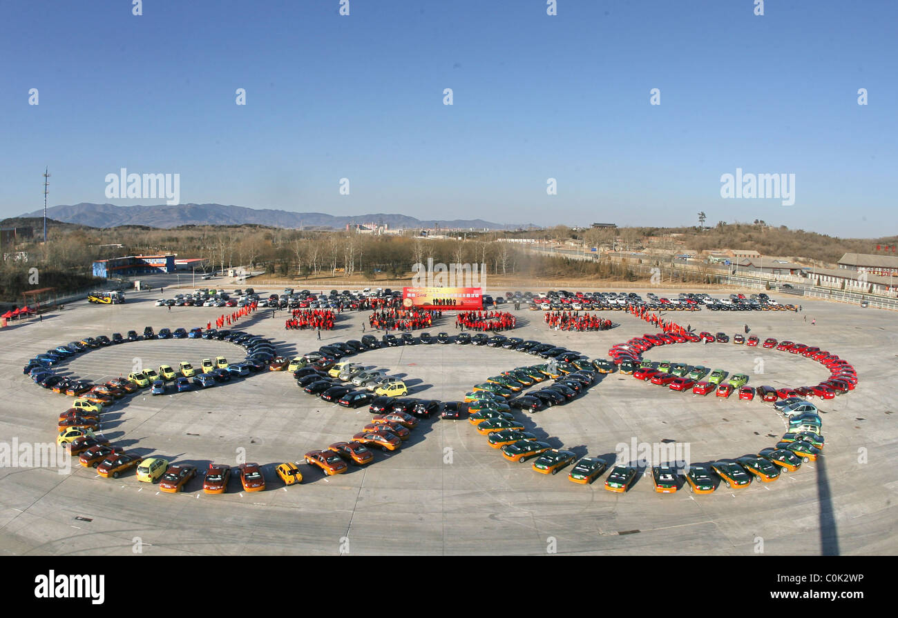 The Olympic rings as you have never seen them More than 400 cars are ...