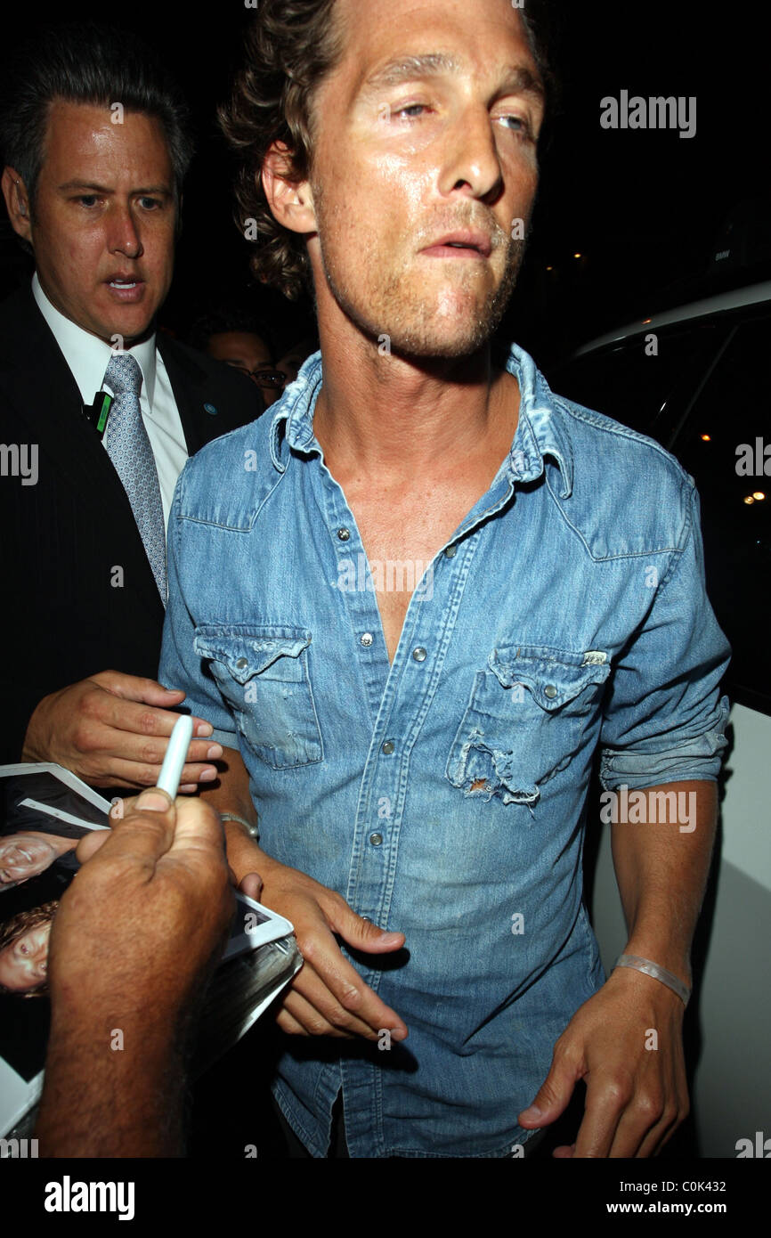 Matthew McConaughey arriving at the Camila Alves launch of her Muxo ...