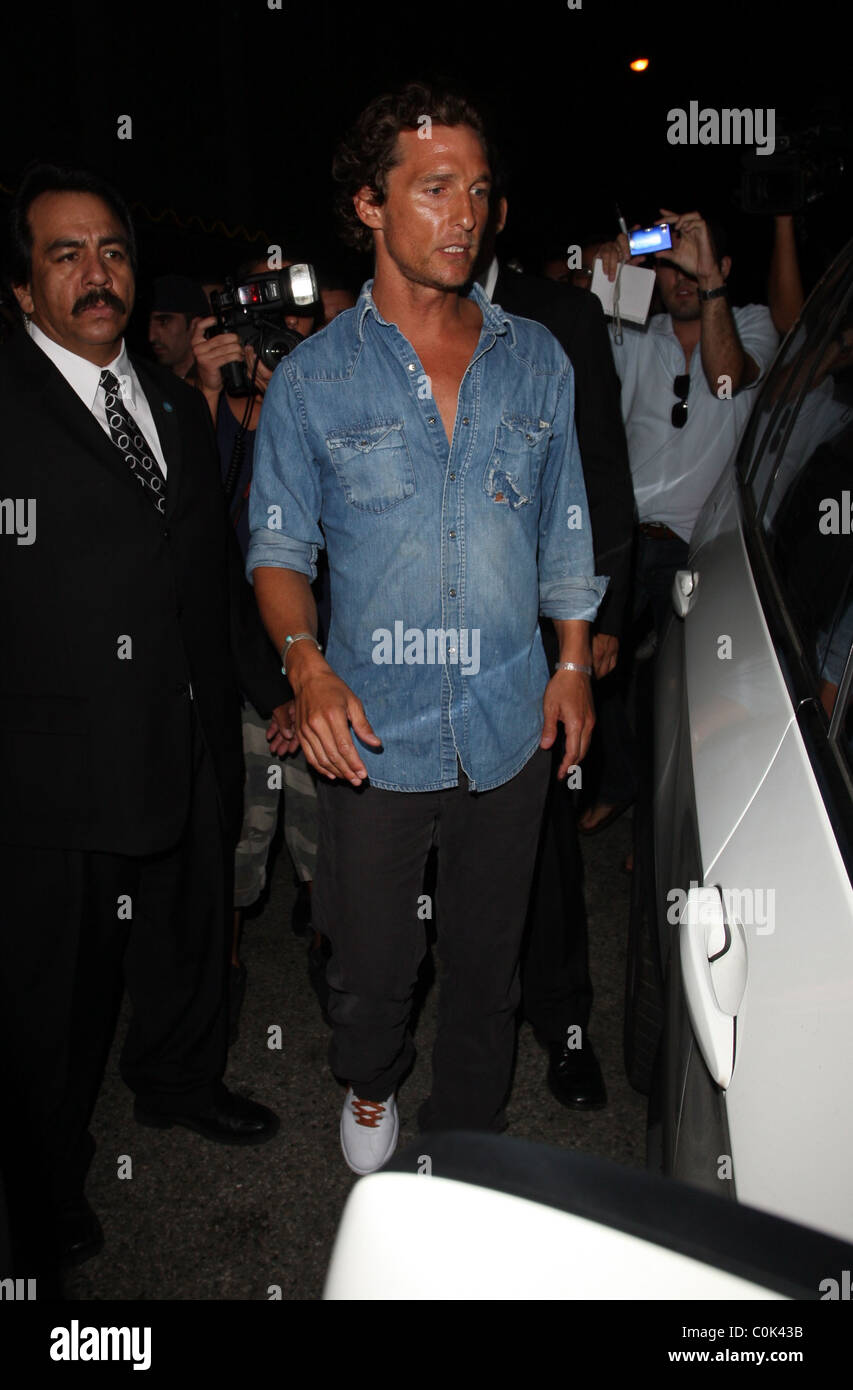 Matthew McConaughey arriving at the Camila Alves launch of her Muxo ...