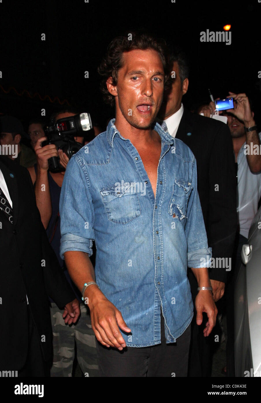 Matthew McConaughey arriving at the Camila Alves launch of her Muxo ...