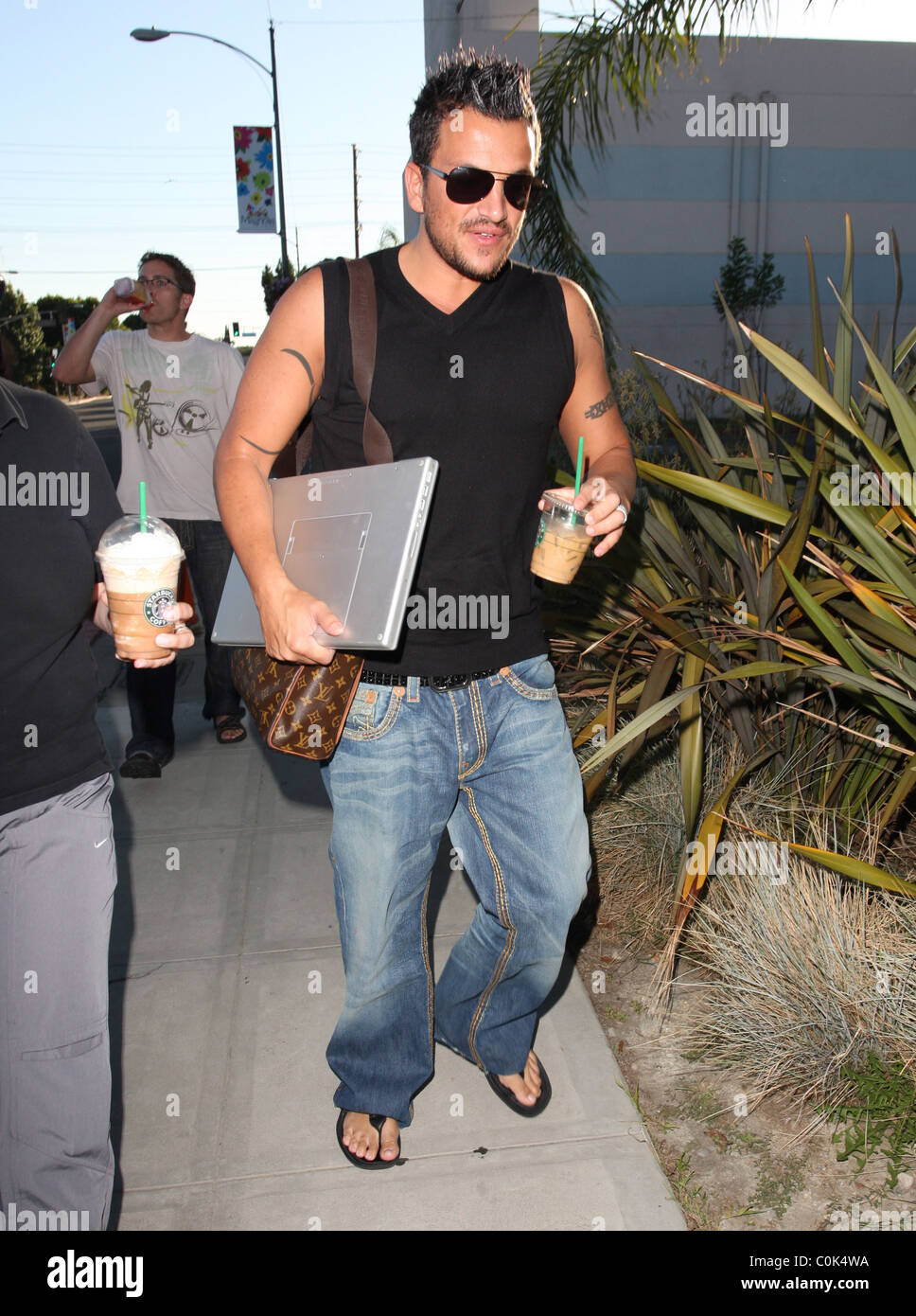 Peter Andre arrives at the recording studio to add to the four songs he ...
