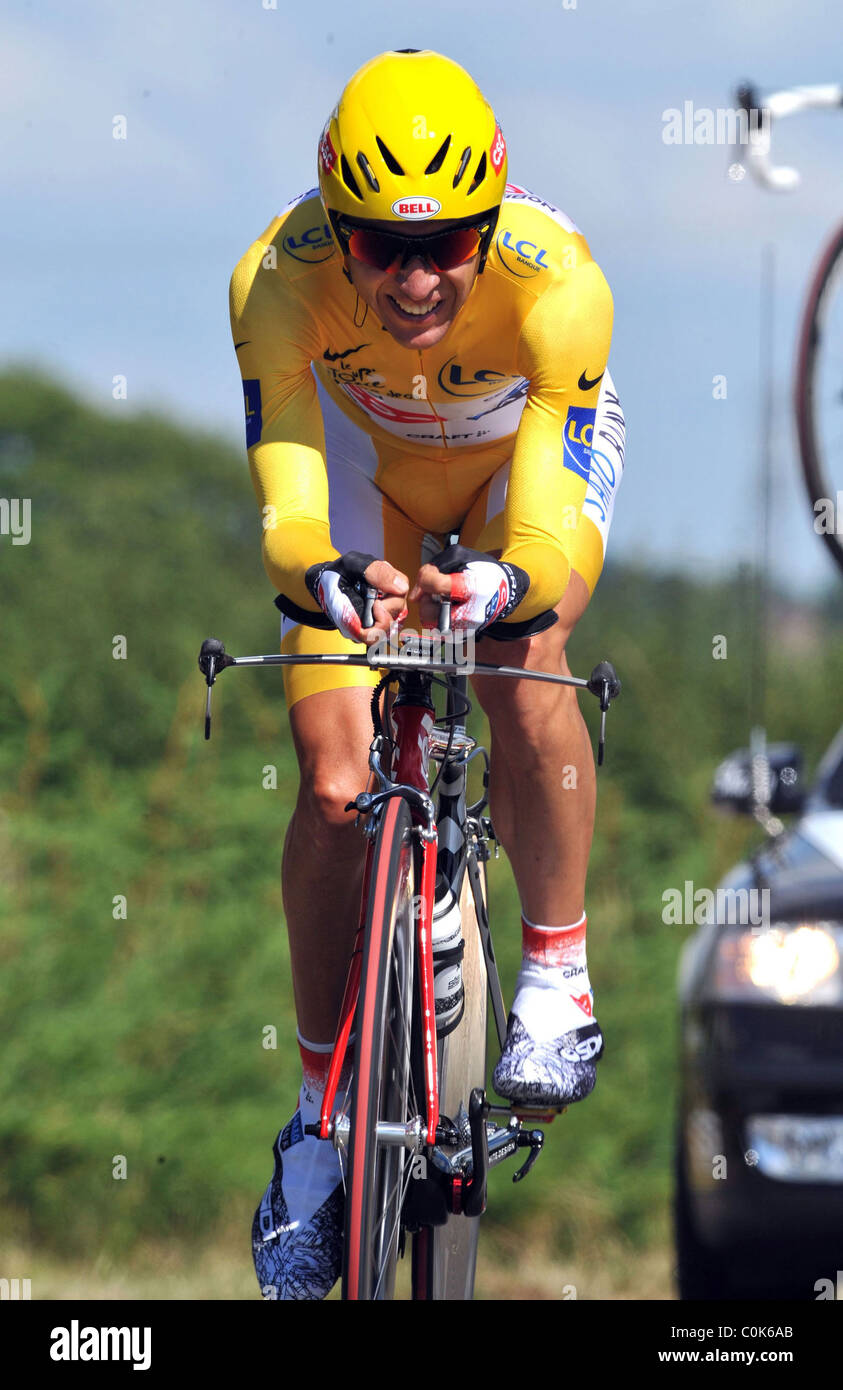 Carlos Sastre The Winner At The The Contre la montre Stage Tour De Carlos Sastre The Winner At The The Contre la montre Stage Tour De