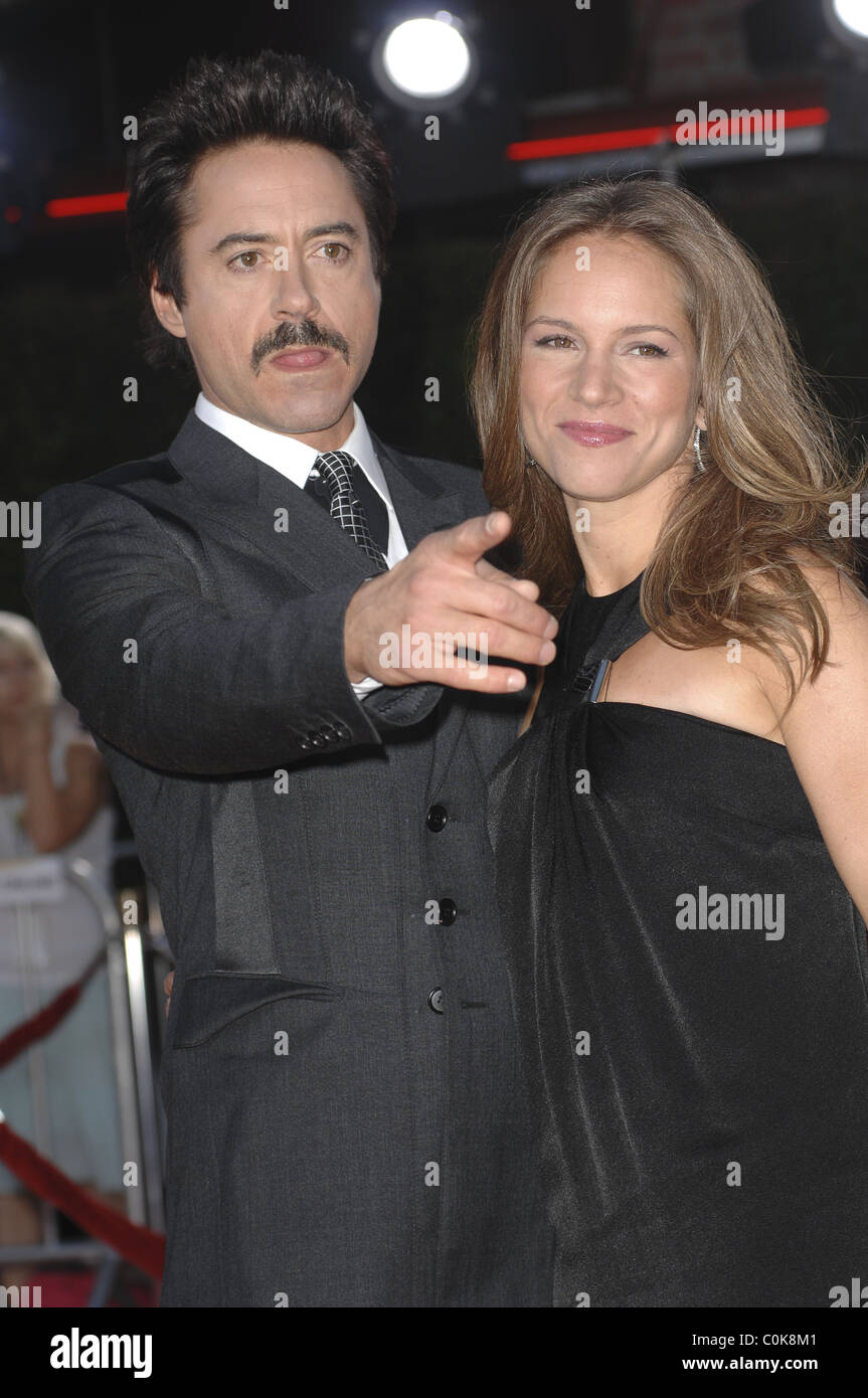 Robert Downey Jr and wife Susan Downey Los Angeles premiere of Tropic ...