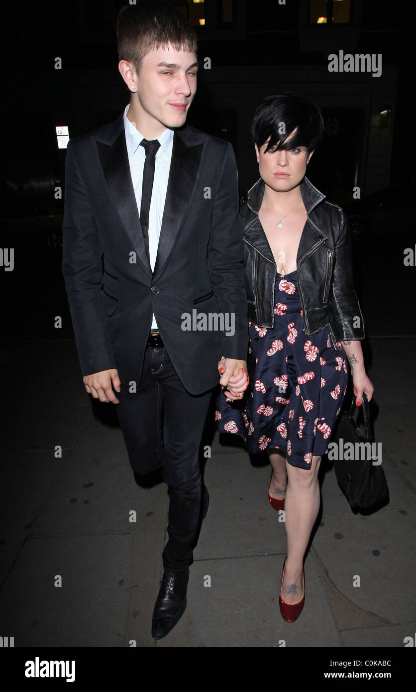 Kelly Osbourne with her boyfriend Luke Worrell arriving at Bungalow 8 ...
